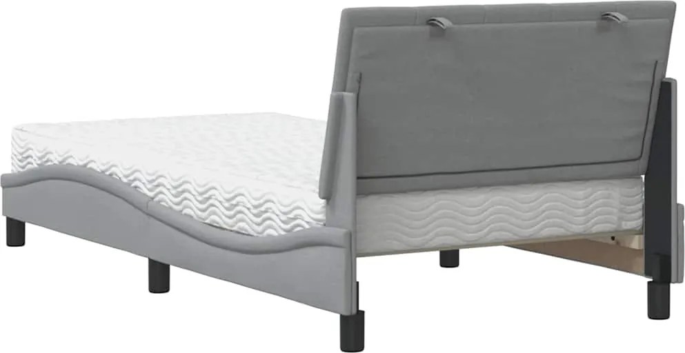 Postel s matrací Hanko světle šedá 100 x 200 cm textil 3310510