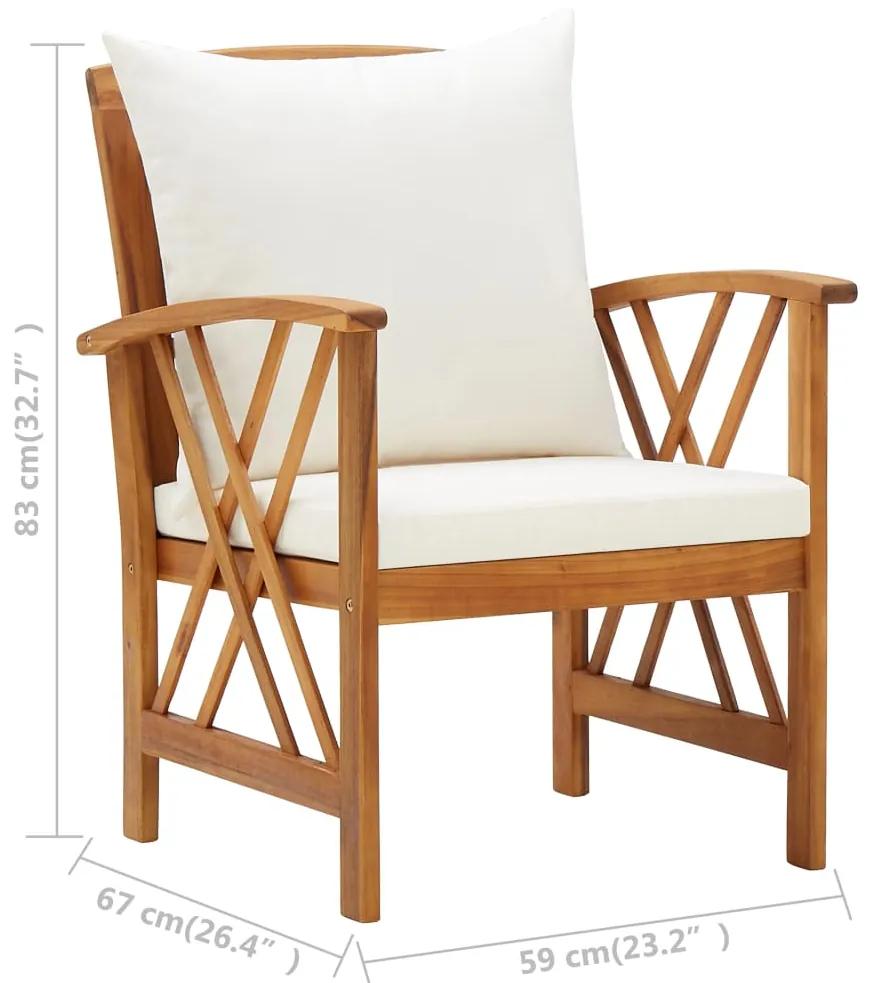 Zahradní židle s poduškami 2 ks masivní akáciové dřevo - Default Title