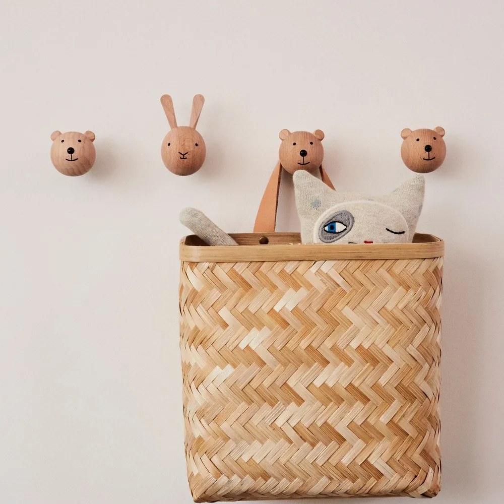Nástěnný háček z bukového dřeva v přírodní barvě Rabbit – OYOY Mini