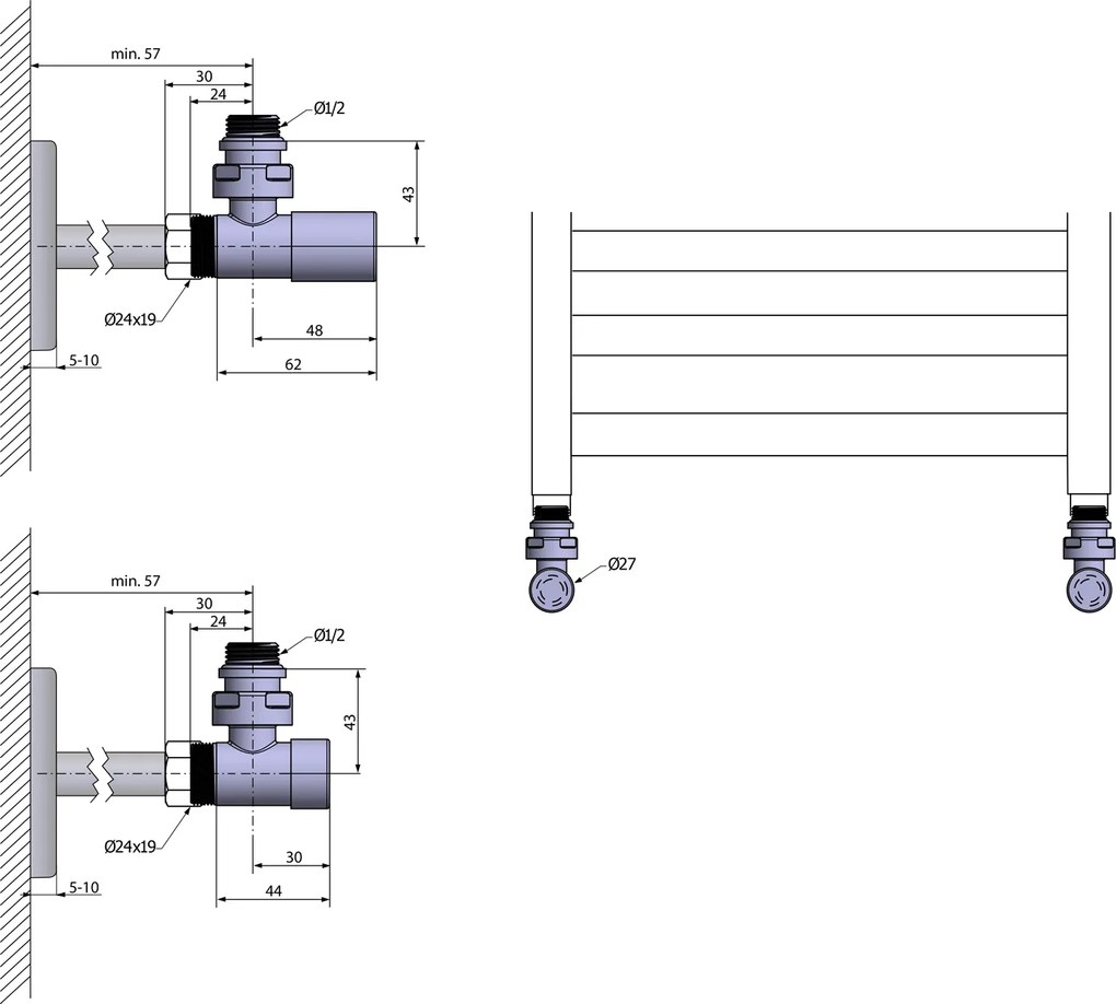 Sapho Compact připojovací sada ventilů ruční rohová chrom CP5015S