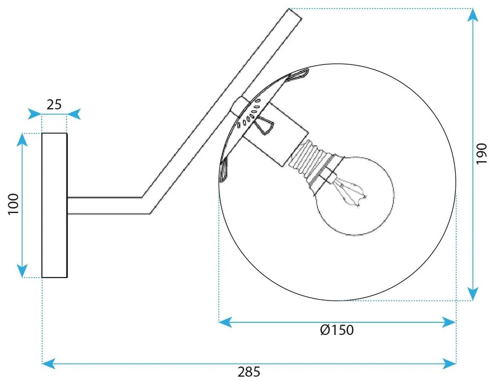 Toolight Nástěnné osvětlení Modern G099-1W černé