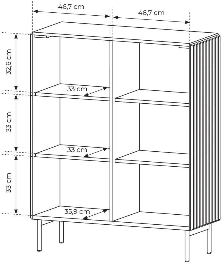 MUTI c | komoda 2D | 98,6 cm | černá