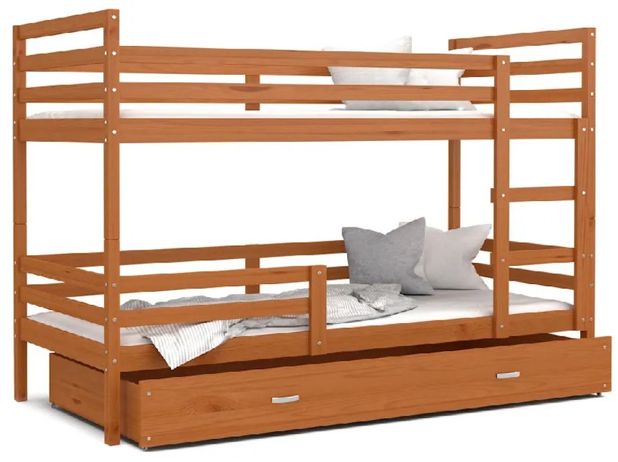 Dětská patrová postel JACEK B 2, masiv, 190x80, olše