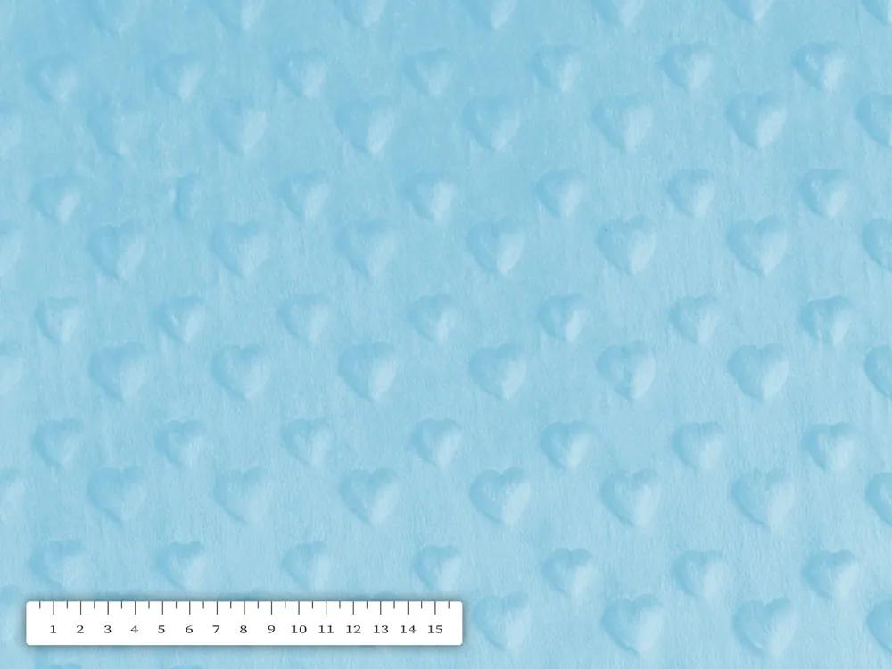 Biante Dětský povlak na polštář Minky 3D srdíčka MKS-001 Ledový modrý 40 x 60 cm