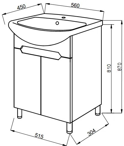 Lavedo Marco Solas 55 koupelnová skříňka s umyvadlem