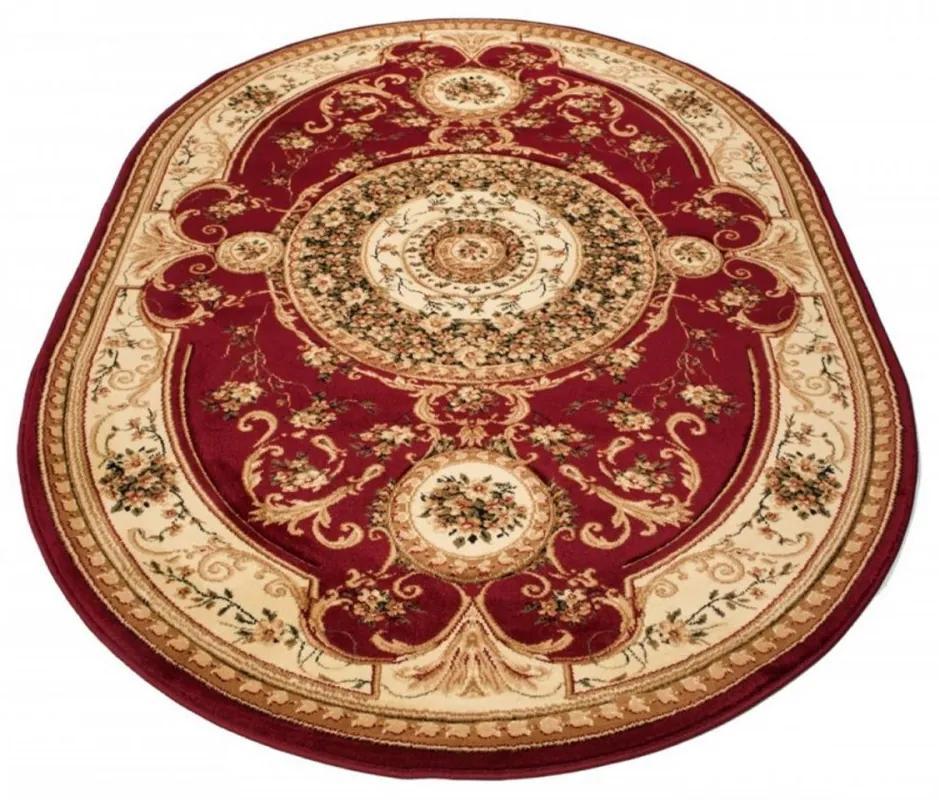 Kusový koberec klasický vzor 3 bordó ovál, Velikosti 140x190cm