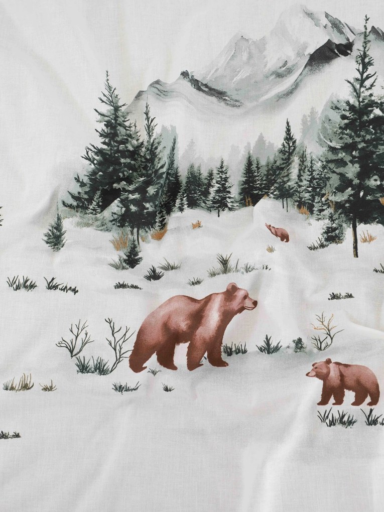 MK Lůžkoviny Vánoční bavlněný povlak na polštář Renforcé 40 x 60 cm - Medvědi v zimě