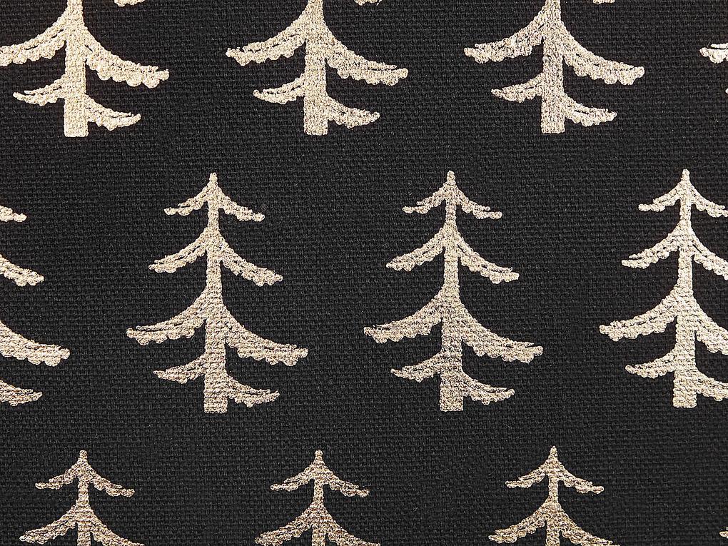 Sada 2 dekorativních polštářů s motivem vánočního stromečku 45 x 45 cm černé LEROY Beliani