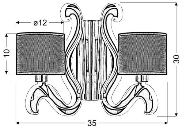 LED Nástěnné svítidlo AMBROSIA 2xE14/40W/230V + LED/12,3W měděná