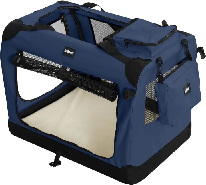 Leopet Přepravní box pro psy XL, 81,3 x 58 x 58 cm, modrý