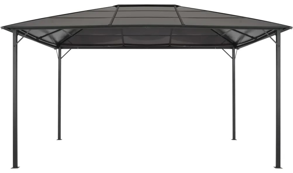 Altán se střechou hliník 4 x 3 x 2,6 m černý,  44643
