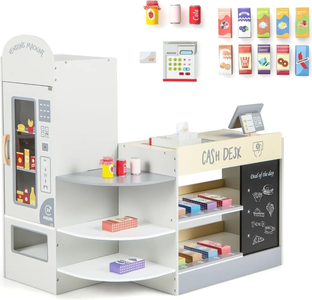 Costway Dětská herní sada pro supermarkety s pokladnou a POS automatem