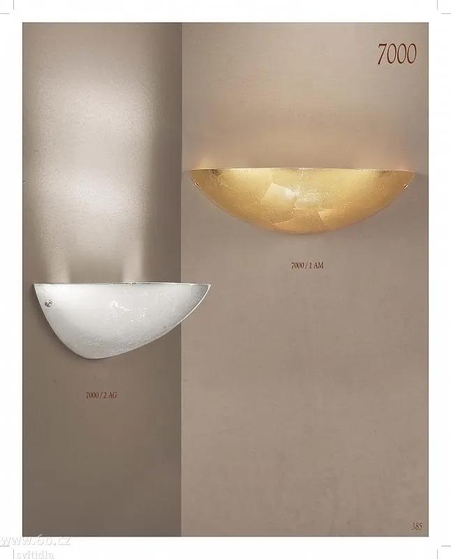 Via Dese 7000/2AG nástěnné svítidlo ve stříbrné úpravě pro nepřímé osvětlení, 2x60W, délka 48cm