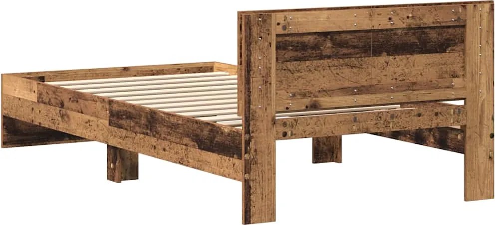 Rám postele s čelem s čelo Staré dřevo 203 x 104 x 70 cm 3376050