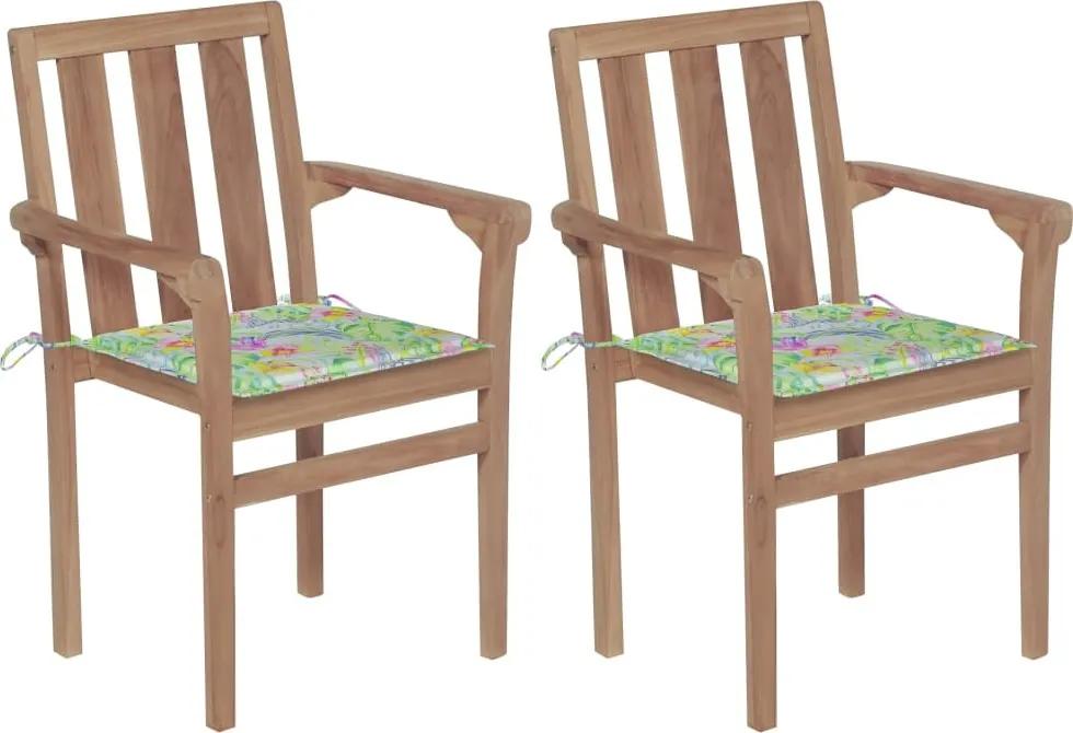 vidaXL Zahradní židle 2 ks s mi poduškami masivní teak [3062220] Barva: antracitová