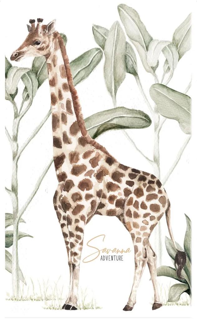Samolepka do dětského pokoje dobrodružství žirafa savana