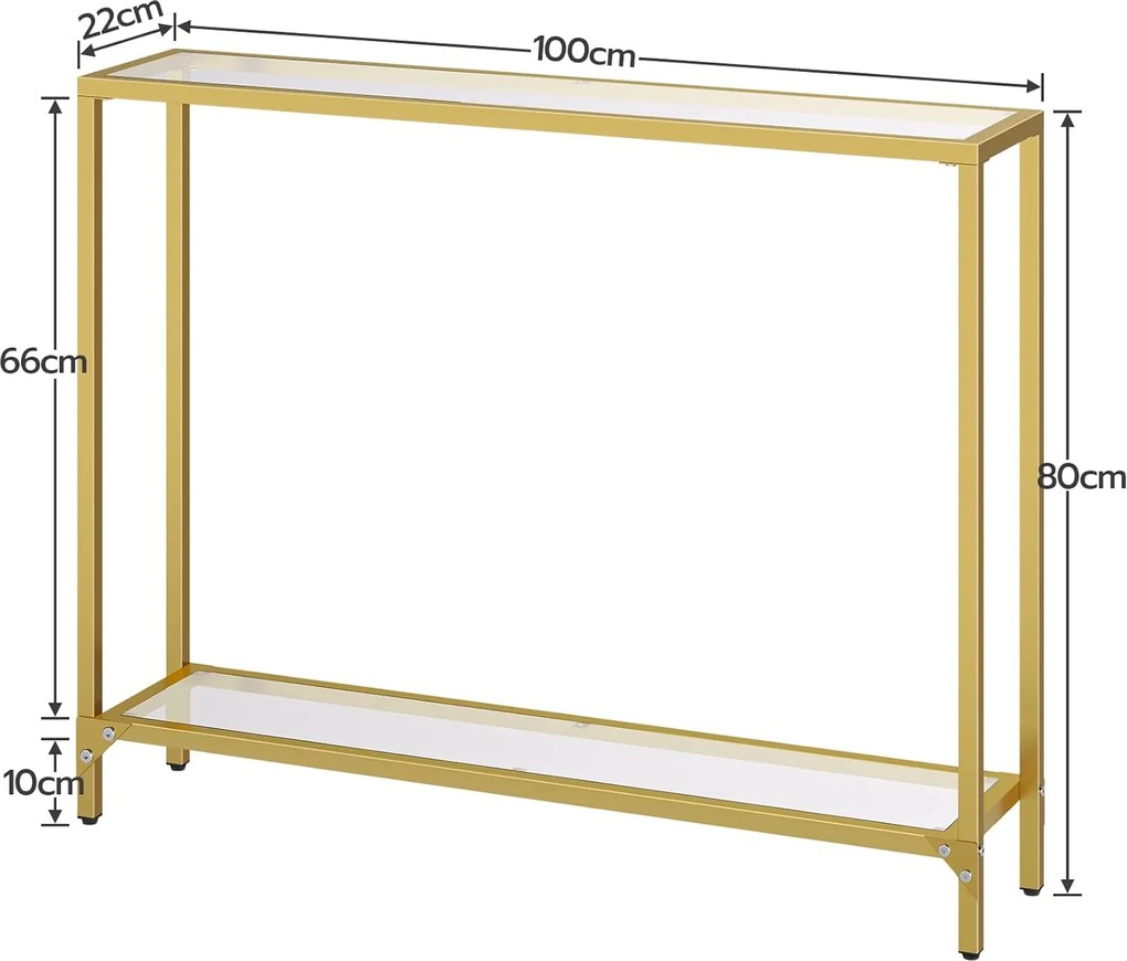 Konzolový stolek Vasagle Grit 100 cm zlatý