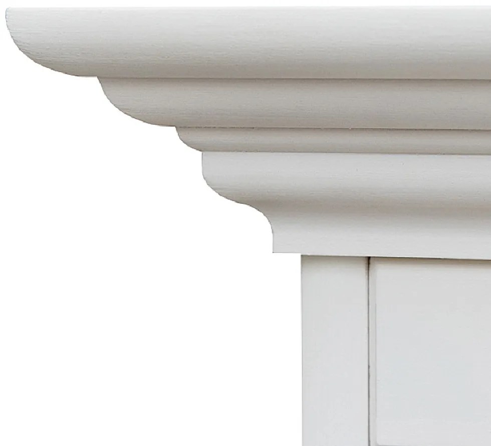 Massive home | Bílá komoda  z masivu Belluno Elegante 3D3S s bílou deskou