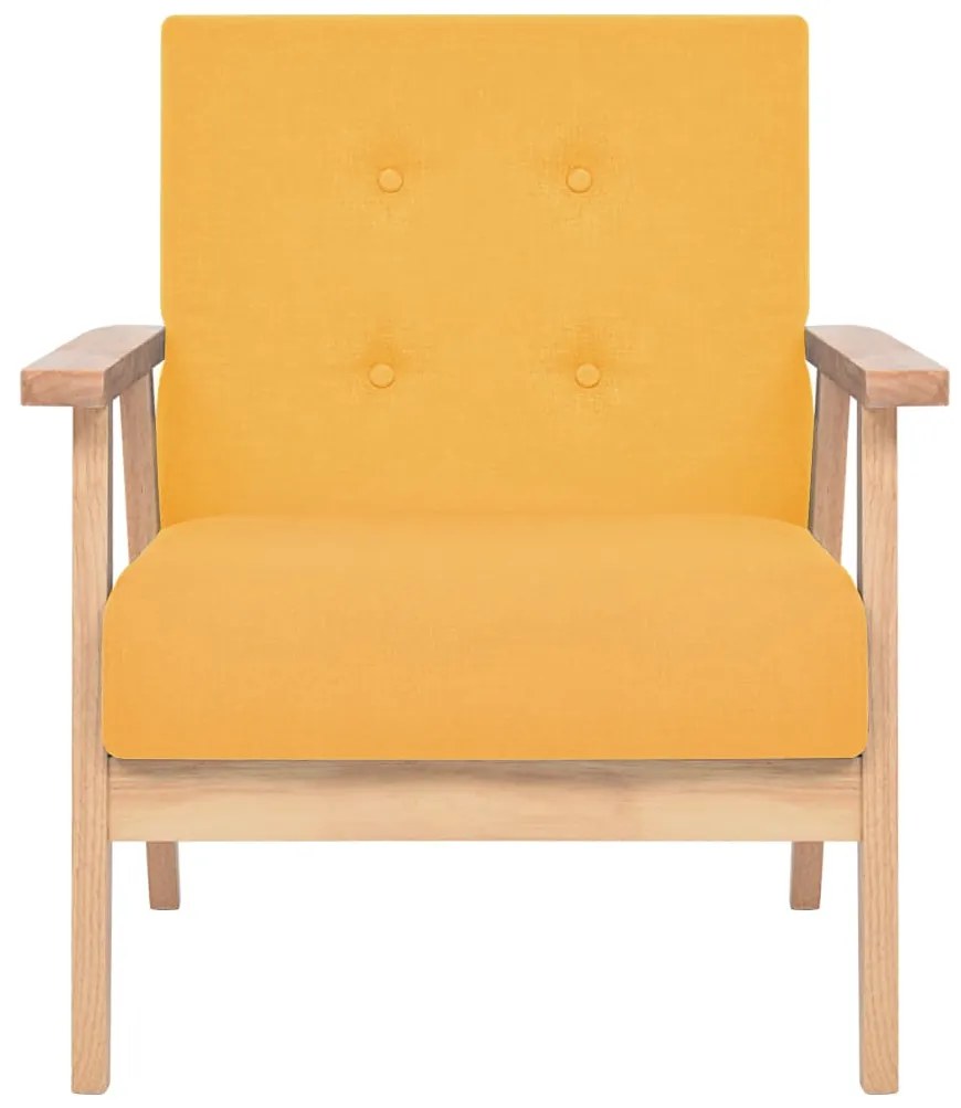 Křeslo žluté textil 244657