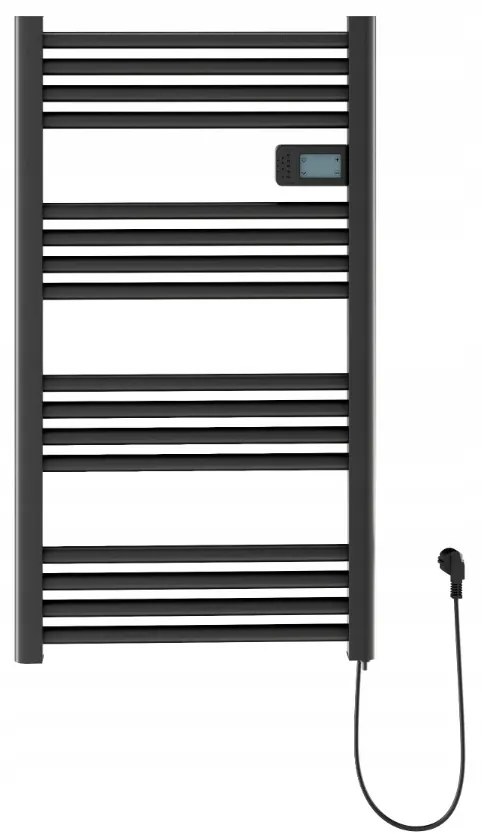 Gamma Erga Pago, elektrické topné těleso 540x960 mm s digitálním termostatem, 500W, černá matná, ERG-PAGO/960/540/BLACK/EL