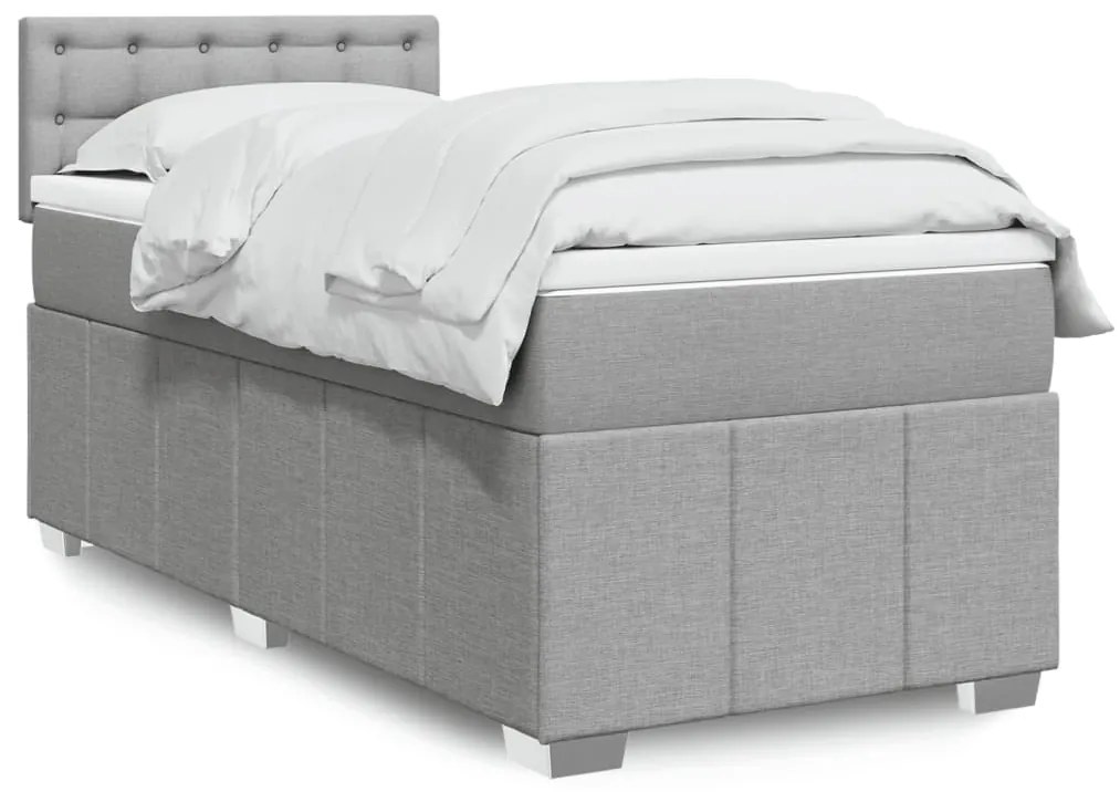 Box spring postel s matrací světle šedá 80 x 200 cm textil 3289209