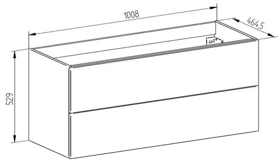 EBS KUBA Skříňka + keramické umyvadlo slim 101 cm, dub Kronberg S_KUBASL101D