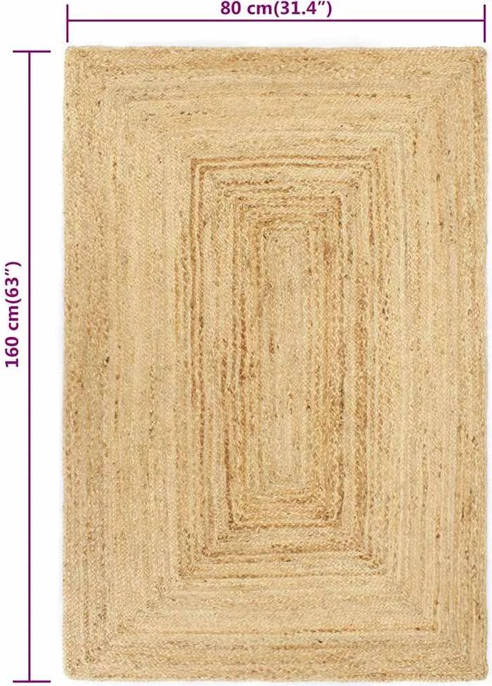 Ručně vyráběný koberec juta přírodní 80 x 160 cm 133728