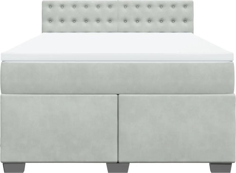 Box spring postel s matrací světle šedá 160x200 cm samet 3286366