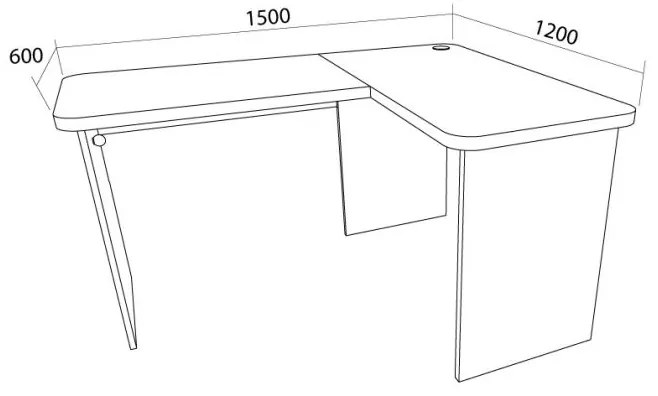 Psací stůl CASPER C013 rohový 150x120 cm, český výrobek