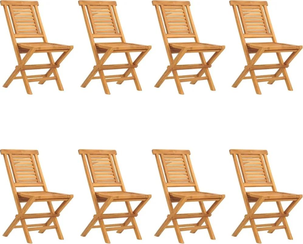vidaXL Skládací zahradní židle 8 ks 47x63x90 cm masivní teakové dřevo [3155048]
