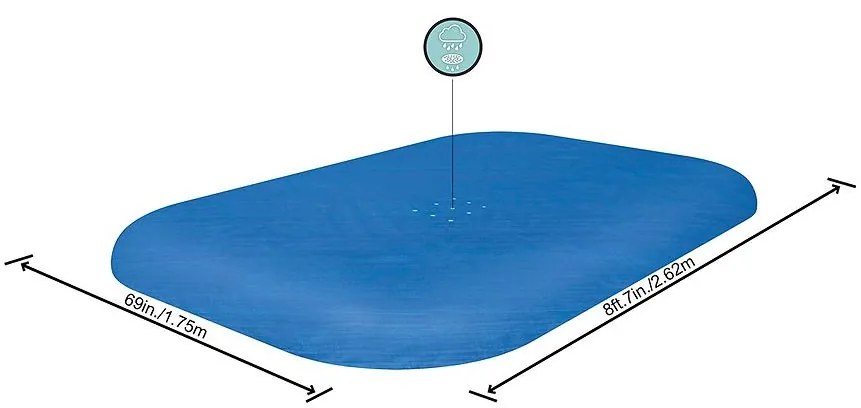 Kryt na obdelníkový bazén 2,62 x 1,75m 58319