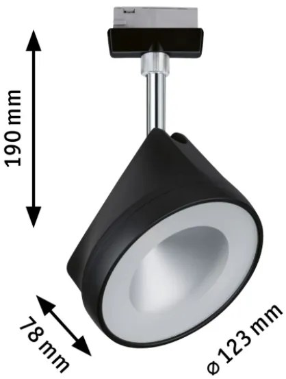Paulmann 96924 Arena, spot pro Urail system, 14W LED 2700K stmívatelné, matná černá/chrom