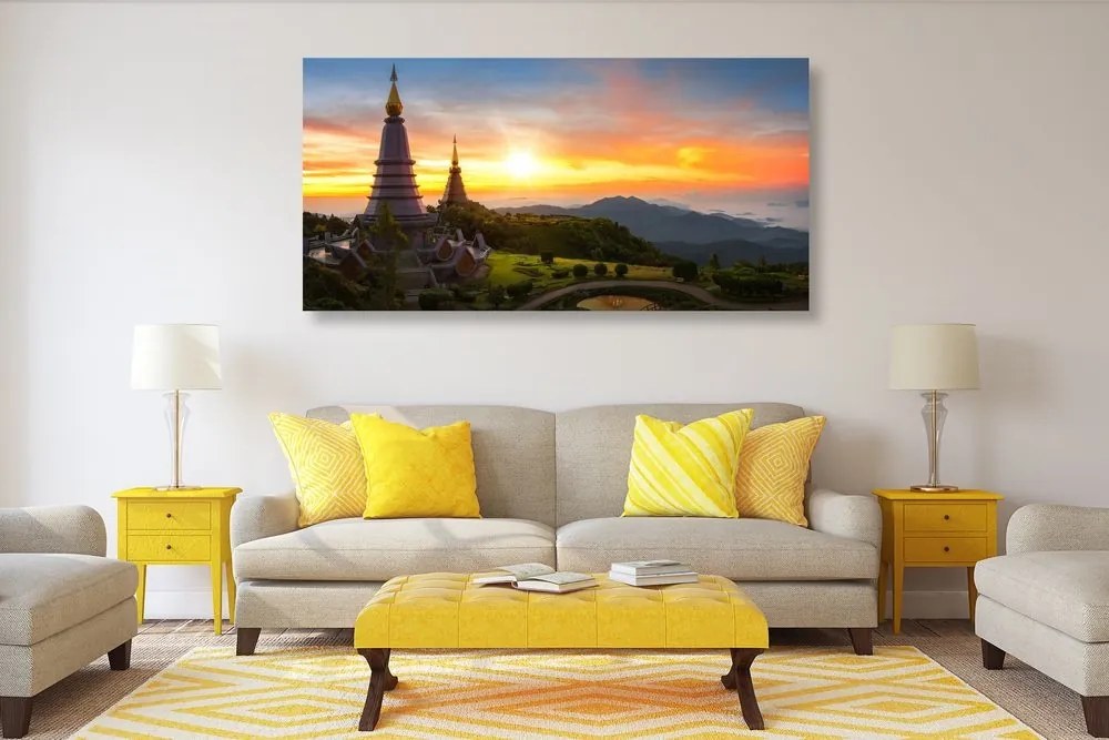 Obraz ranní východ slunce nad Thajskem - 100x50 cm