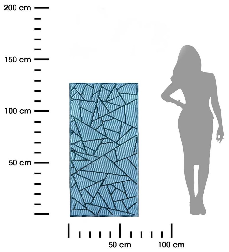 Koberec Hallie, 68x125,5 cm, modrá
