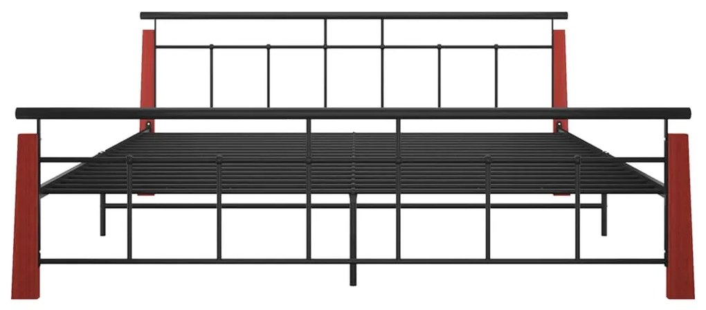 vidaXL Marketos Rám postele kov a masivní dubové dřevo 200 x 200 cm