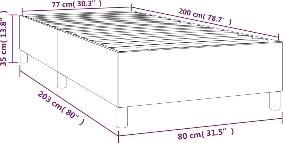 vidaXL Box spring postel 80 x 200 cm textil [3120815] Barva: krémová