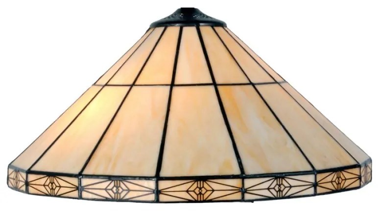 Skleněné stínidlo Tiffany ve tvaru mnohoúhelníku Prunellie – 41 cm