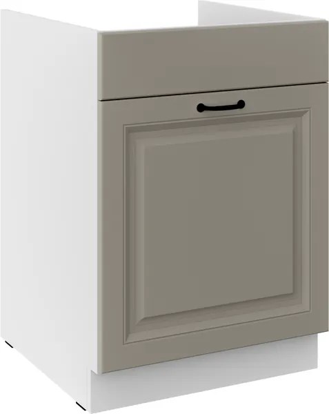 Kuchyňská skříňka Stilo 60 ZL 1S BB korpus bílá, dvířka šedá