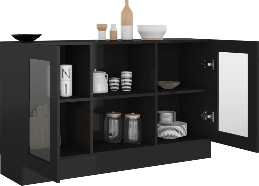vidaXL Prosklená skříň 120 x 30,5 x 70 cm dřevotříska [815628] Barva: dub sonoma