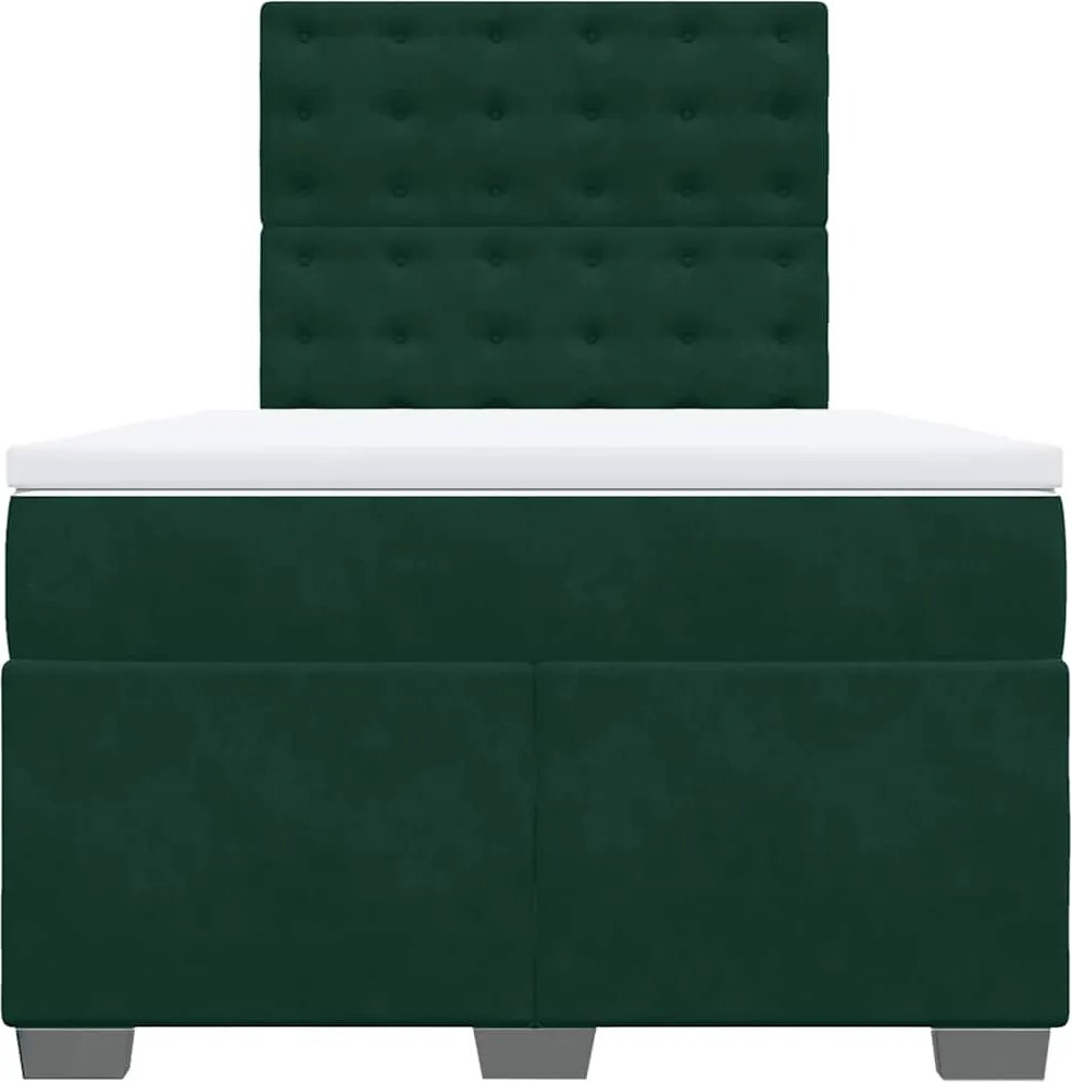 Box spring postel s matrací tmavě zelená 120 x 200 cm samet 3290897