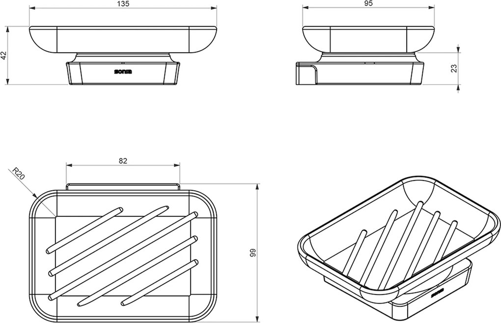 Sapho, ZEN mýdlenka, chrom, 161003