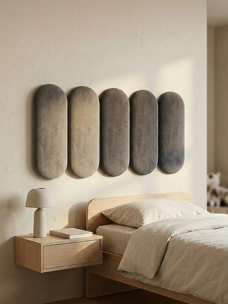 Sinsay - Čalouněné stěnové panely 5 pack - šedá