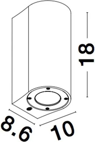 NV 9790522 Venkovní nástěnné svítidlo LIDO šedý beton skleněný difuzor GU10 2x7W IP65 100-240V bez žárovky světlo nahoru a dolů - NOVA LUCE