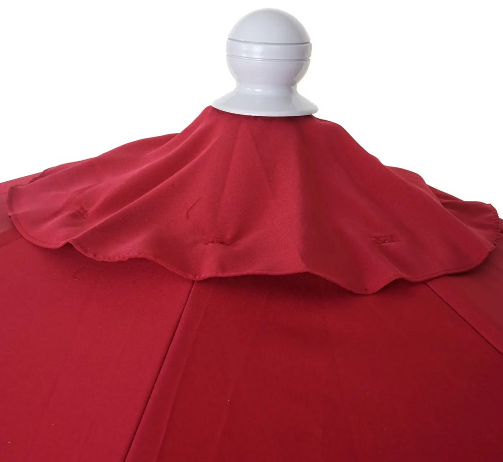 Slunečník půlkruh Parla - polyester/hliník - 270cm bordó bez stojanu