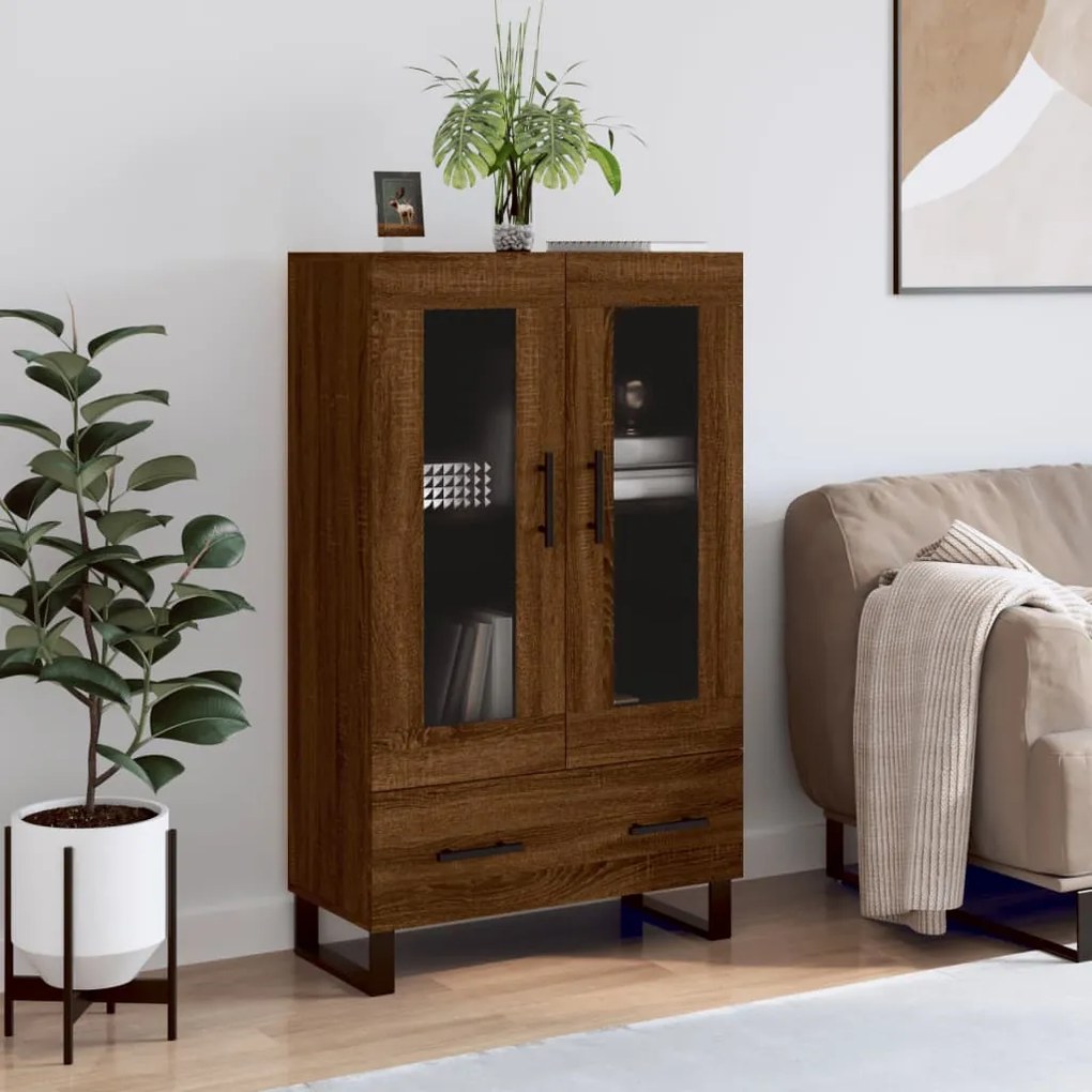 vidaXL Skříň highboard hnědý dub 69,5 x 31 x 115 cm kompozitní dřevo