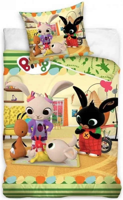 Carbotex · Dětské ložní povlečení Zajíček Bing Bunny, Flop, Coco a Charlie - 100% bavlna - 70 x 80 cm + 140 x 200 cm