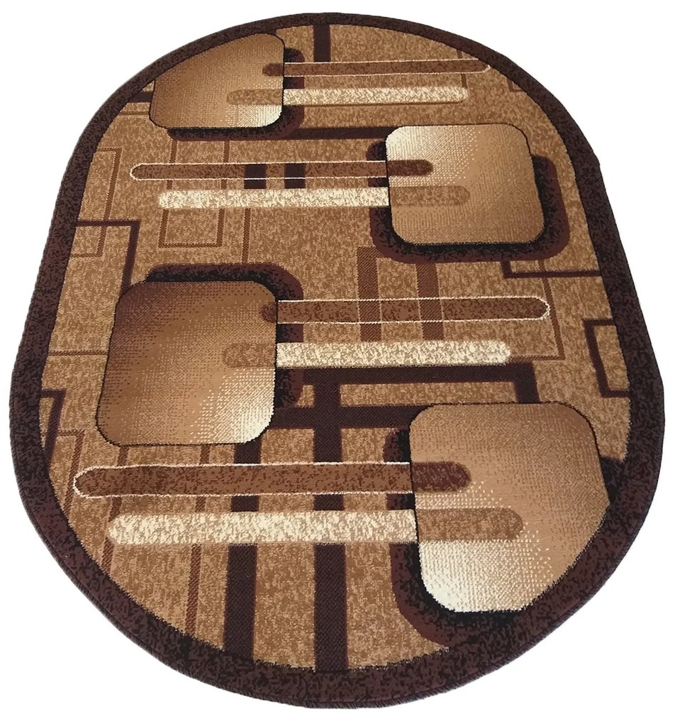 Oválný kusový koberec BCF Alfa 16 hnědý Rozměr: 80x150 cm