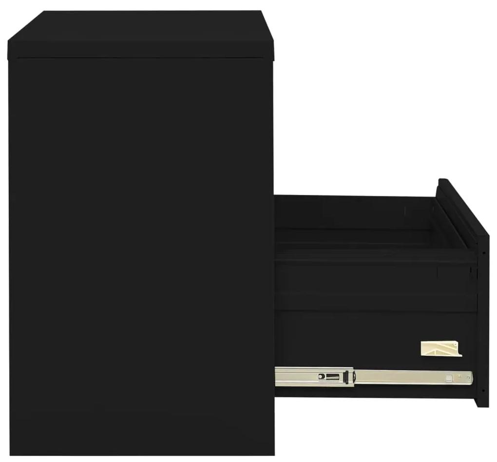 Kancelářská skříň černá 90 x 46 x 72,5 cm ocel - Default Title