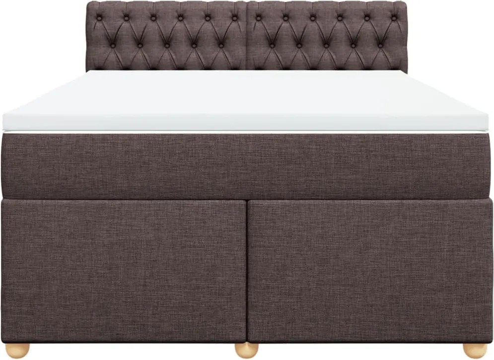 Box spring postel s matrací tmavě hnědá 160x200 cm textil 3289041
