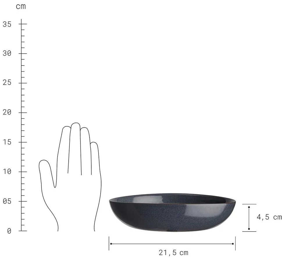 Butlers NATIVE Hluboký talíř 21,5 cm - tm. modrá